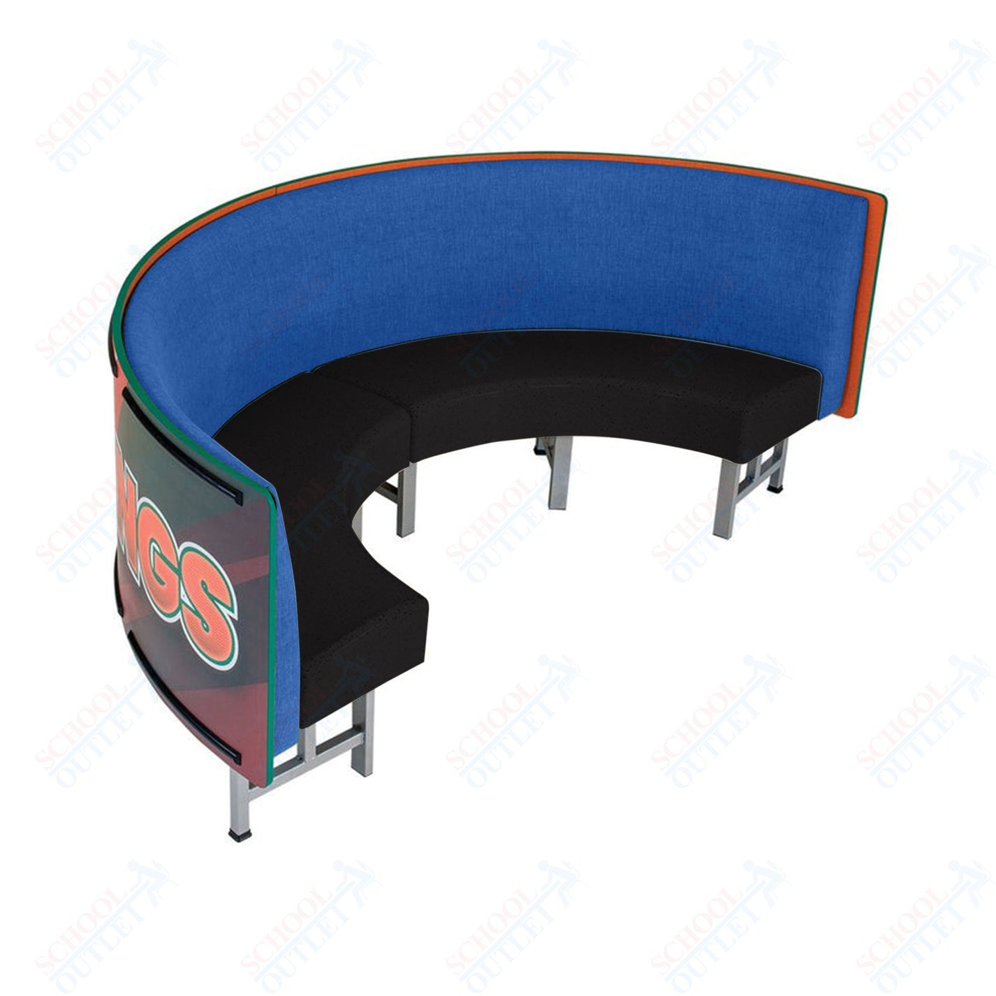 AmTab Mobile Booth Seating - Half Circle - 24"W x 48"L (AMT-HMBS244 ...