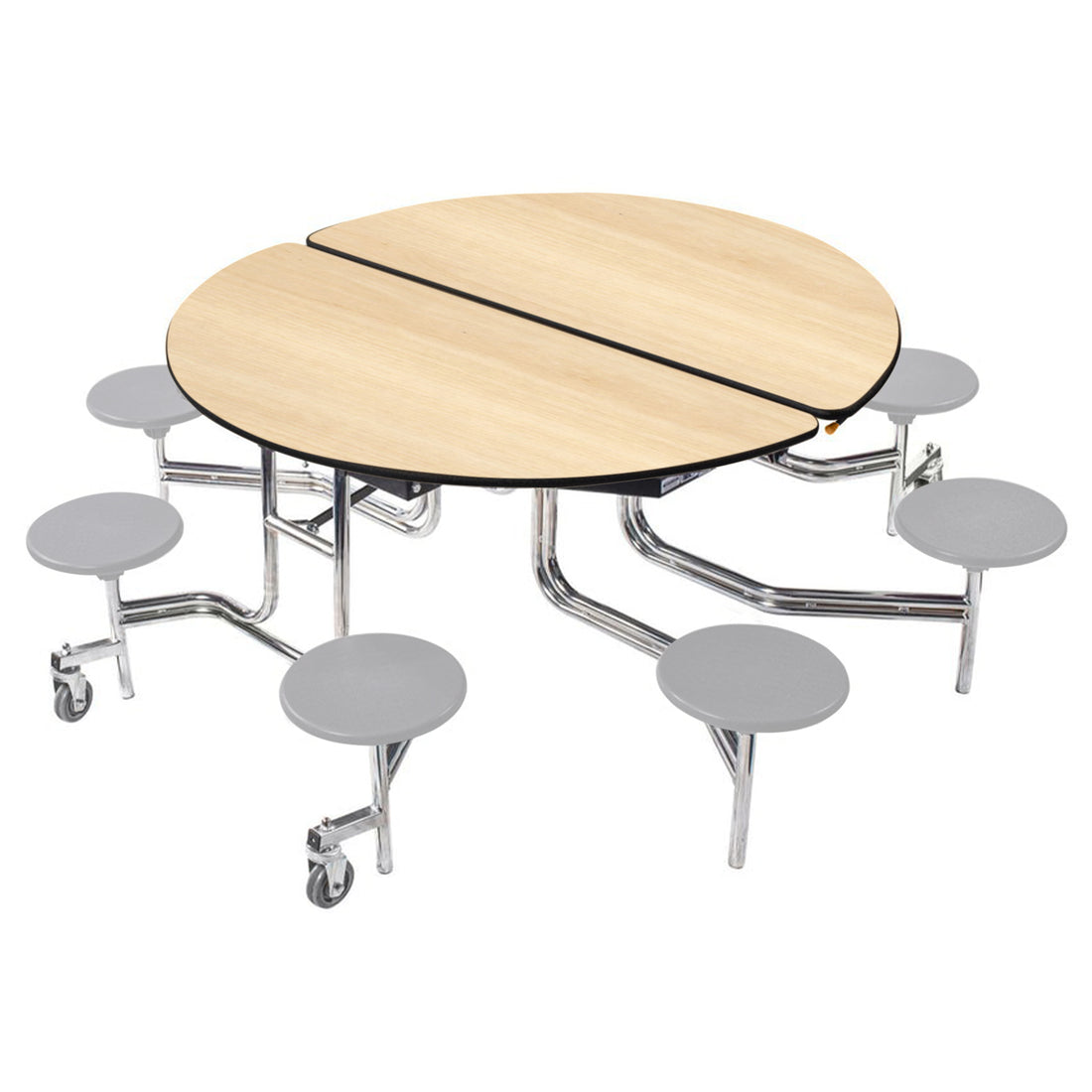 NPS 60" Round Cafeteria Table with Attached Stools | School Seating ...
