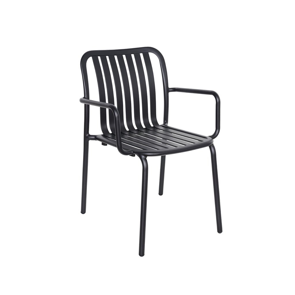 BFM Seating Key West - Vertical Slat Stacking Armchair - Powder Coated ...