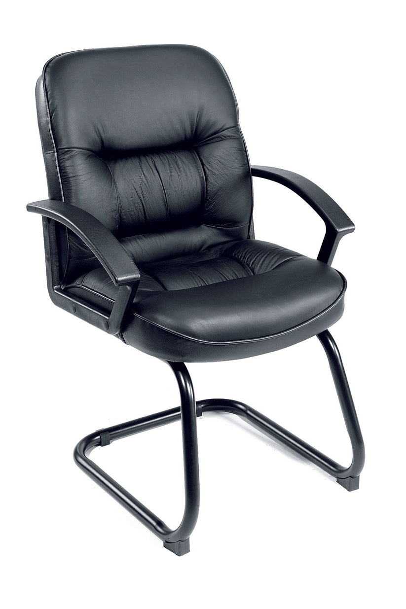 BOSS LeatherPlus Executive Guest Chair with Cantilever Base B7309 ...