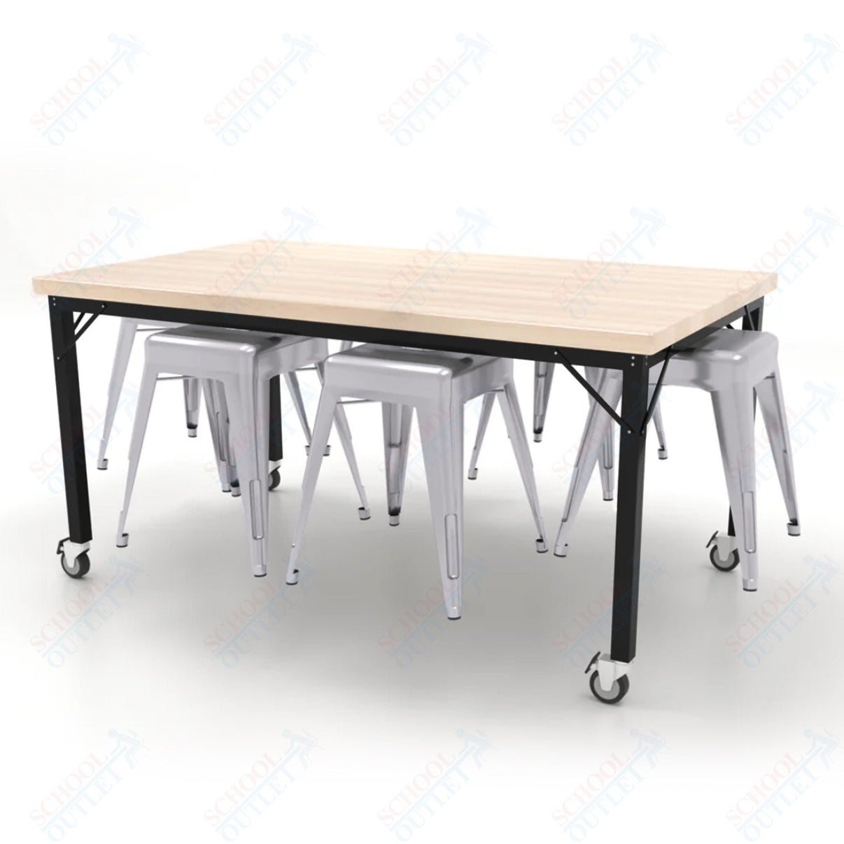 CEF Brainstorm Workbench 30"H with Butcher Block Top and Steel Frame ...