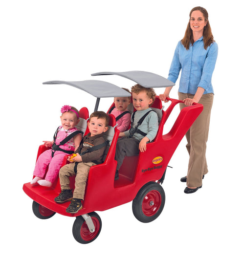 Angeles 4 Seat Fat Tire Buggy with Canopy Red Stroller / Gray Seats (A ...