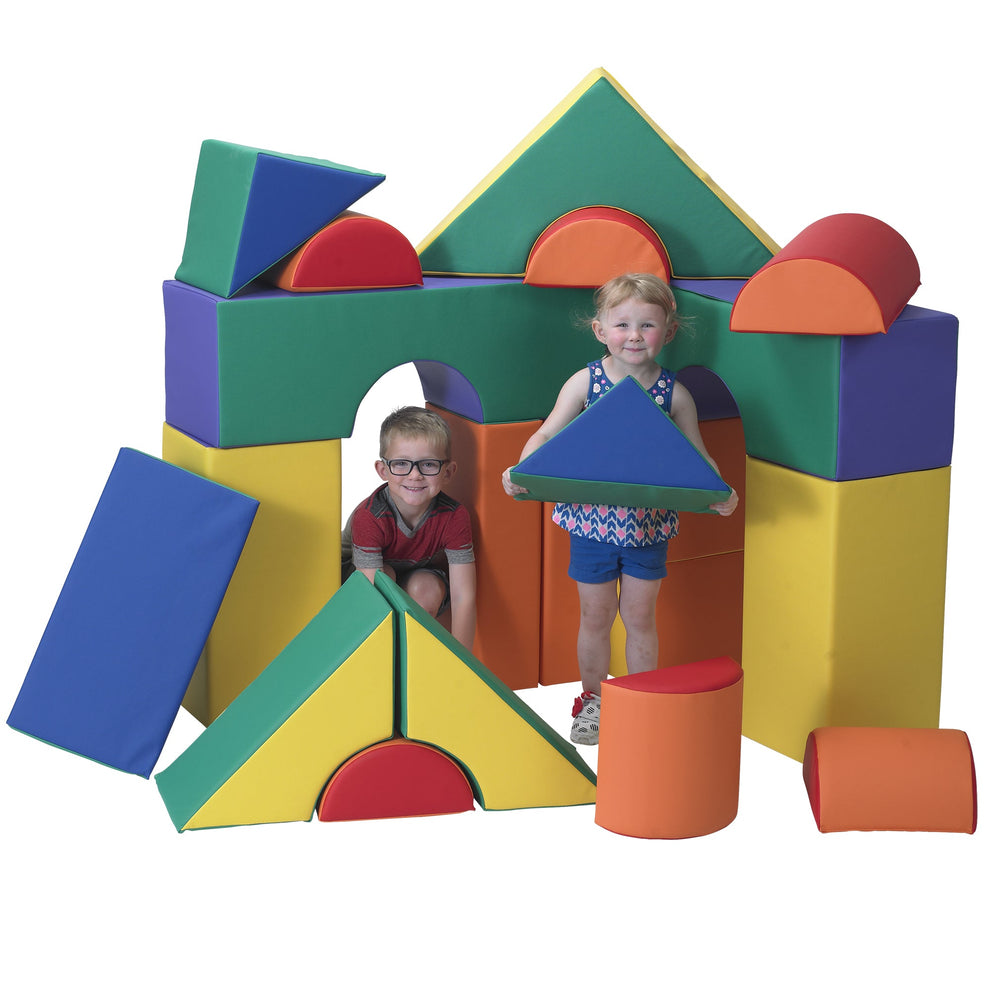 Children's Factory 12" Module Blocks - Set of 21 (Set A) - Rainbow ...