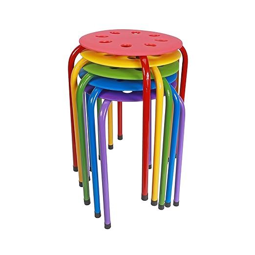 Fuerza Classroom Stools | 18" Plastic Student Stools (5-Pack ...