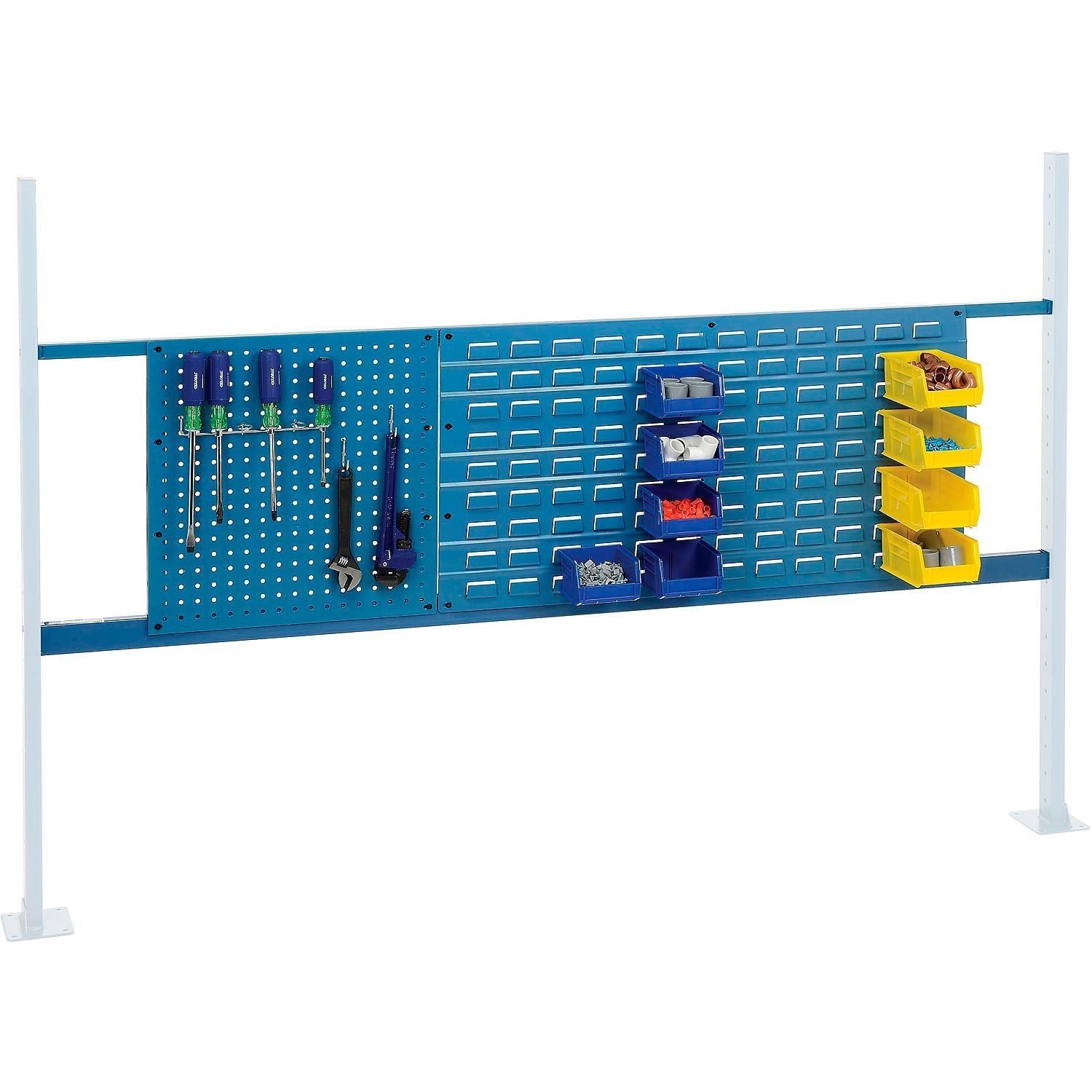 Global Industrial 18" Pegboard & 36" Louver Panel Kit, 72"W, Blue (GLB ...