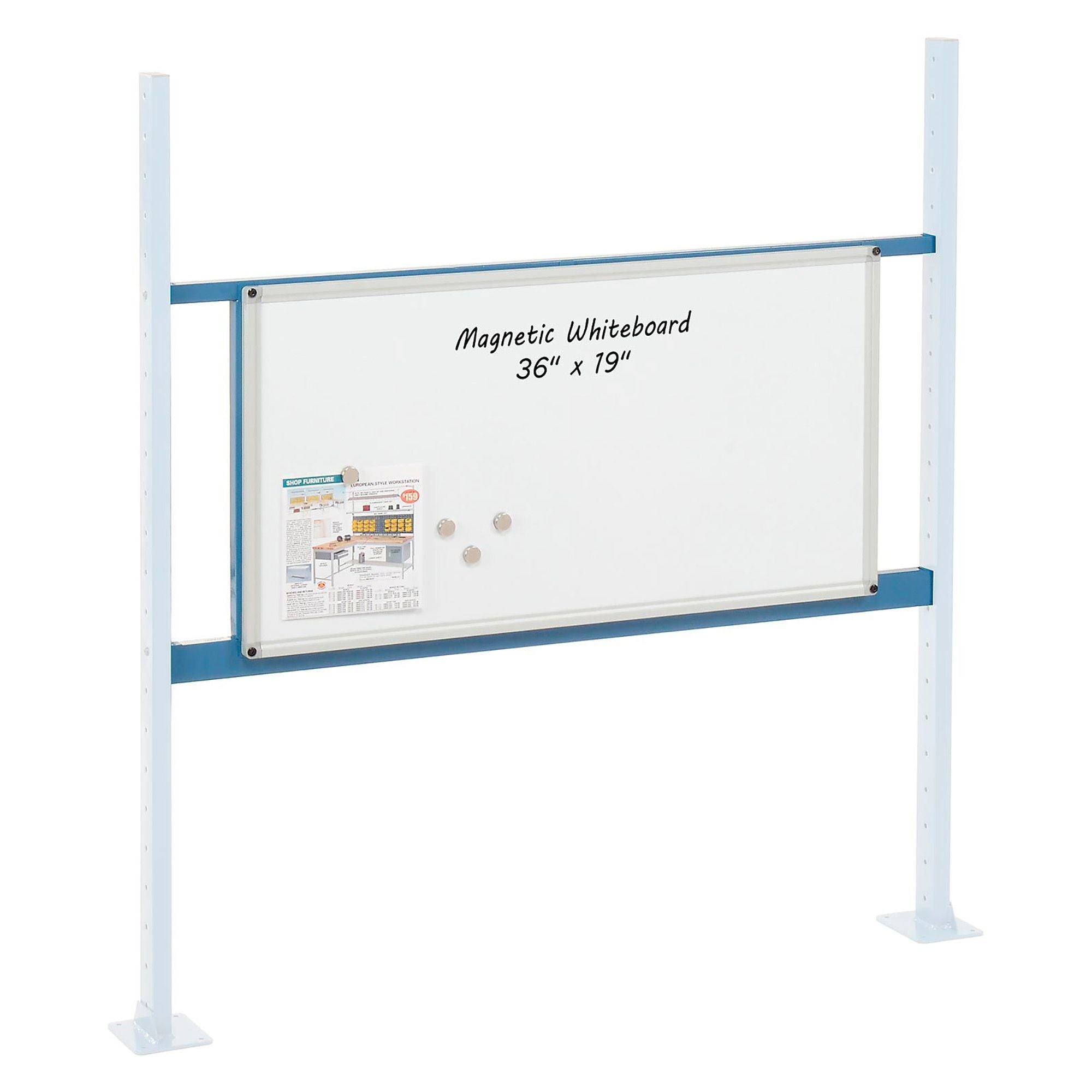 Global Industrial 36" Whiteboard Panel Kit, 48"W, Blue (GLB-319178BL ...