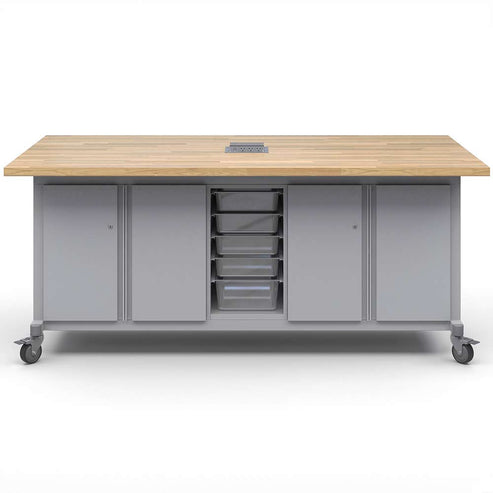 Haskell Education Explorer Maker Table with Butcher Block Top, 2 Doubl ...