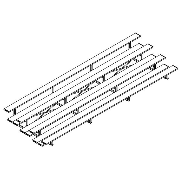 Jaypro Sports Bleacher - 4 Row - Tip & Roll, Double Foot Plank - 21' L ...