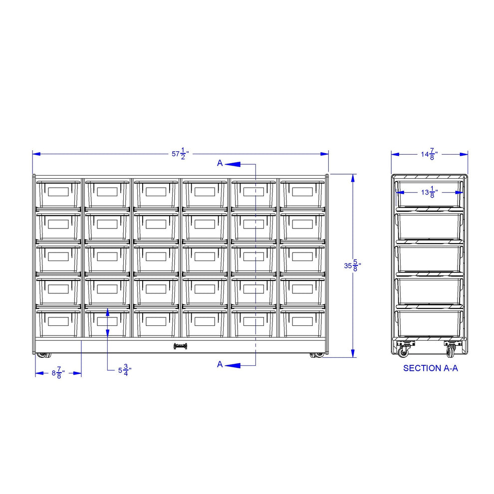 Rainbow Accents 30 Cubbie-Tray Mobile Storage - with Trays – SchoolOutlet