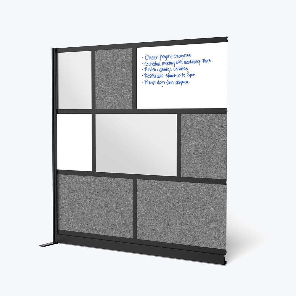 Luxor MW-7070-XWCGB - Workflow Modular Wall Room Divider Black Add-On ...
