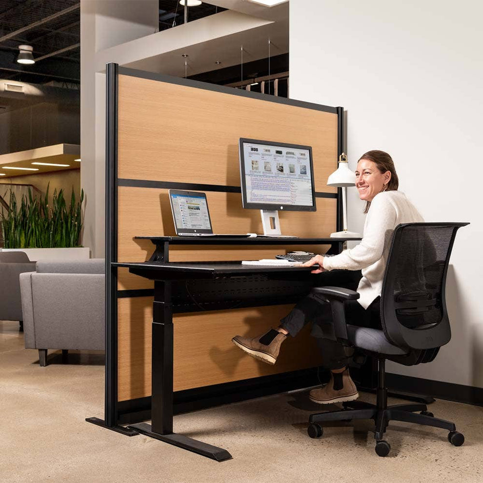 Luxor Modular Wall 70"W x 70"H - Beech Laminated with Black Frame (PPW ...