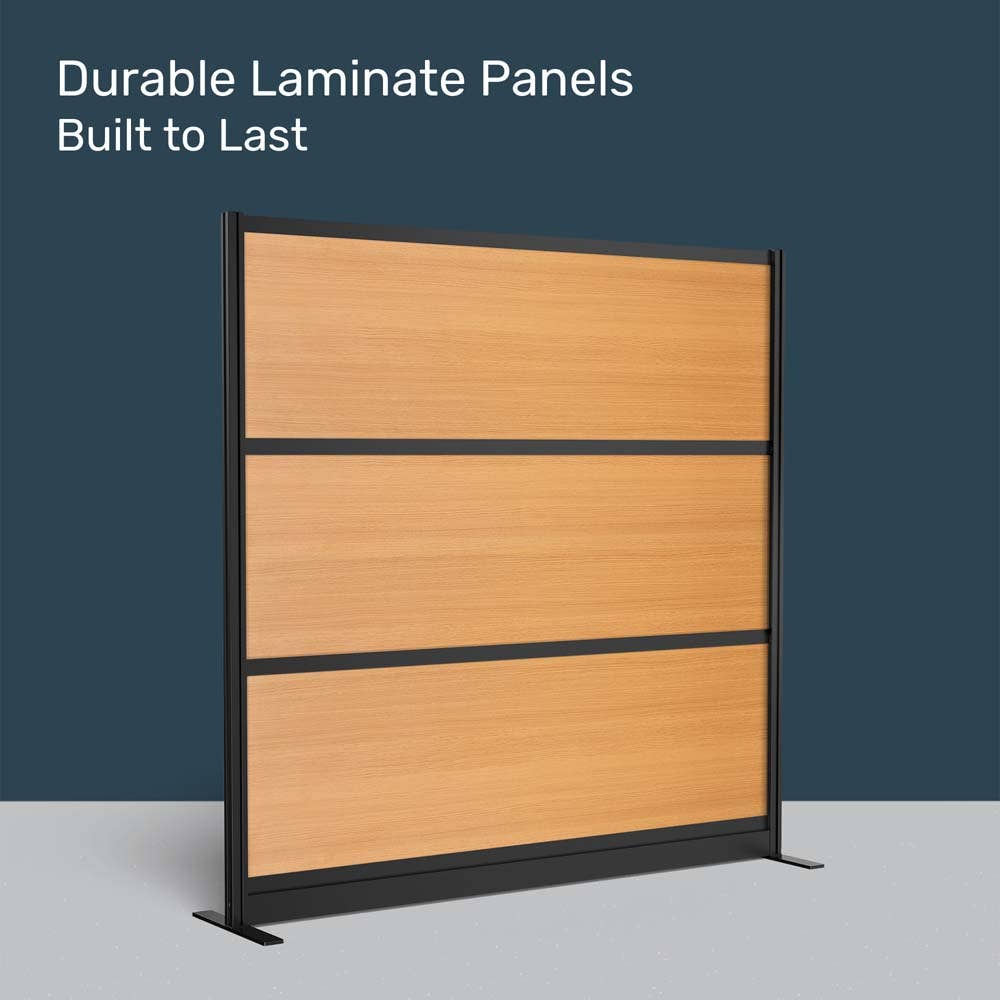 Luxor Modular Wall 70"W x 70"H - Beech Laminated with Black Frame (PPW ...