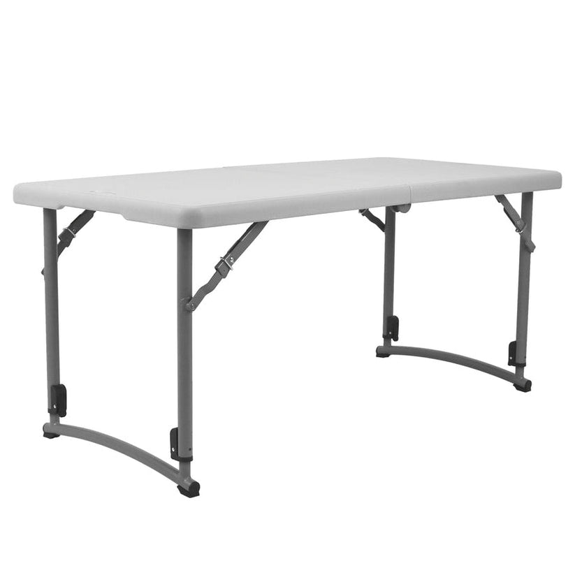 NPS Rectangular Fold-In-Half Adjustable Height Plastic Picnic Table 24 ...