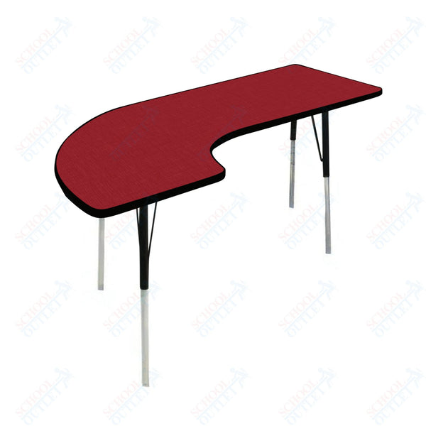 USA Capitol 36" x 72" Half Horseshoe Right Side Activity Table Adjusta ...