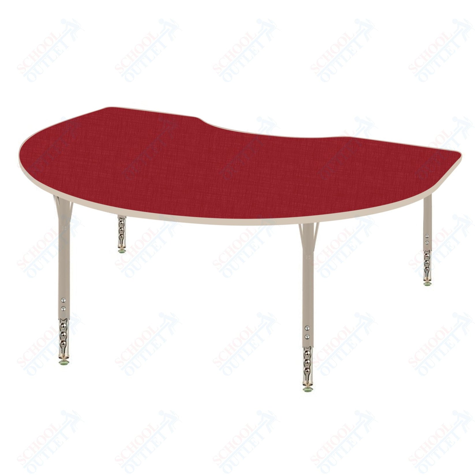USA Capitol 48" x 72" Kidney Activity Table Adjustable Height 23"-31 ...