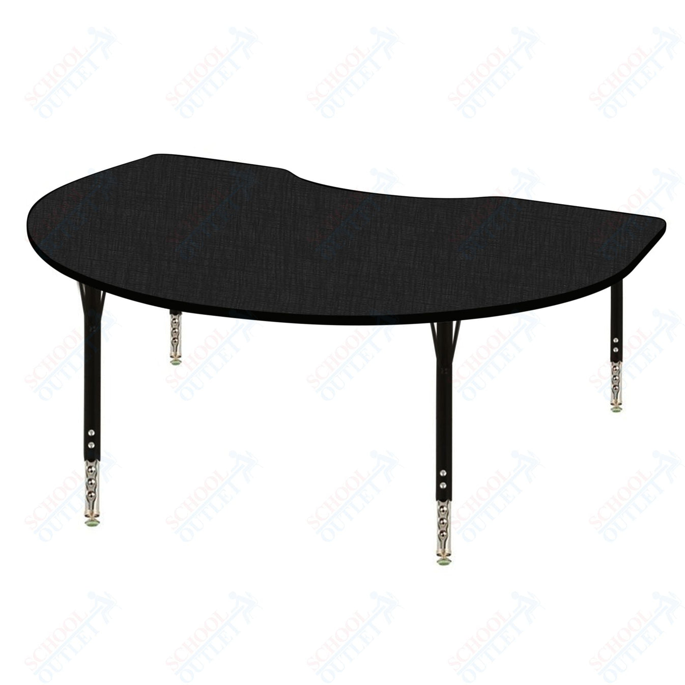 USA Capitol 48" x 72" Kidney Activity Table Adjustable Height 23"-31 ...