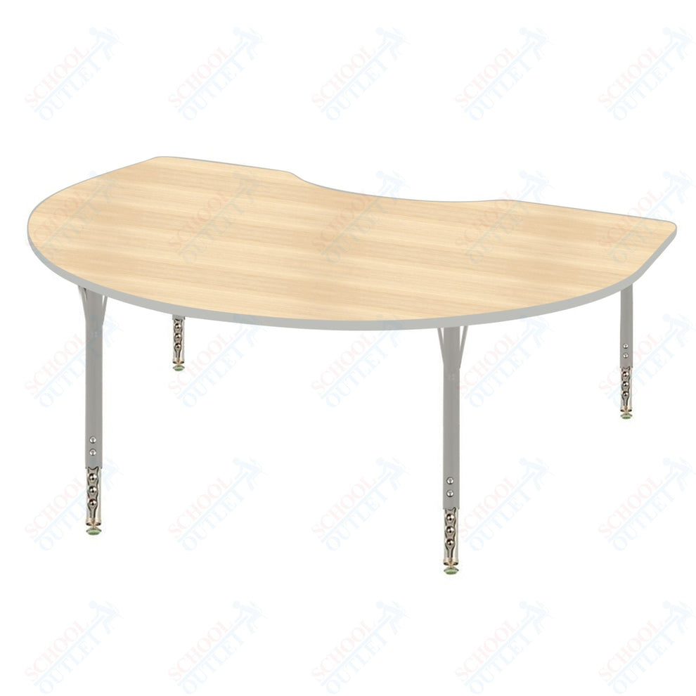 USA Capitol 48" x 72" Kidney Activity Table Adjustable Height 23"-31 ...