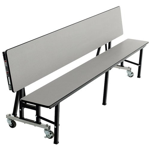 AmTab 8' Mobile Convertible Bench Table for School Cafeterias ...