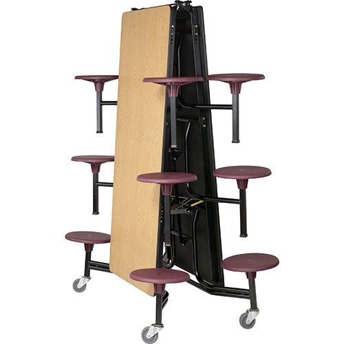 AmTab AMT-MST1212 Mobile Stool Cafeteria Table - Rectangle - 30"W x 12 ...