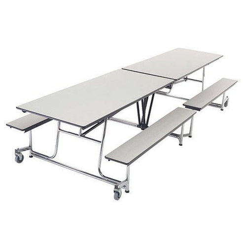 AmTab Mobile Bench Table - Rectangle - 30"W x 12'1"L - 4 Benches (AMT ...