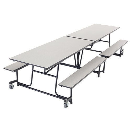 AmTab Mobile Bench Table - Rectangle - 30"W x 12'1"L - 4 Benches (AMT ...