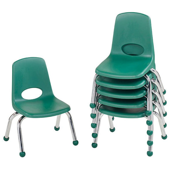 FDP Stackable School Chair, Chrome Legs, Ball Glide - 10" Seat Height ...