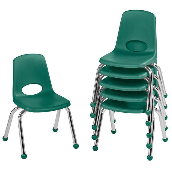 FDP 12" Stackable School Chair – Chrome Legs & Ball Glides (FDP-10359 ...