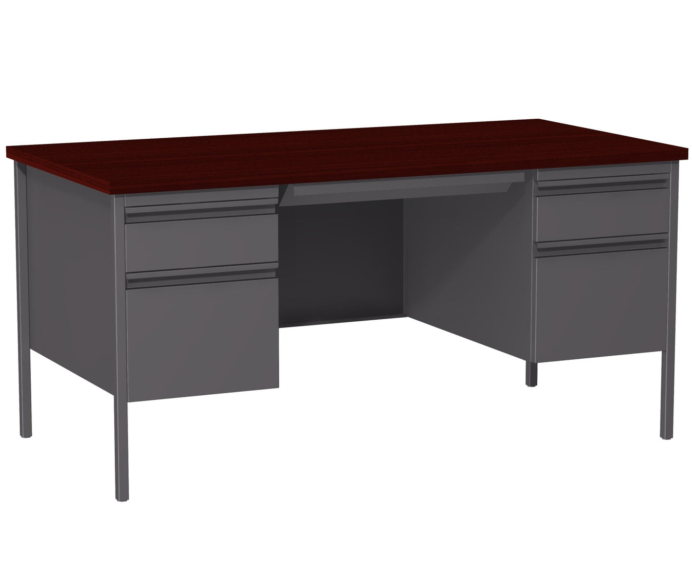 Hirsh Double Pedestal Office Desk with Center Drawer for Home, Office ...