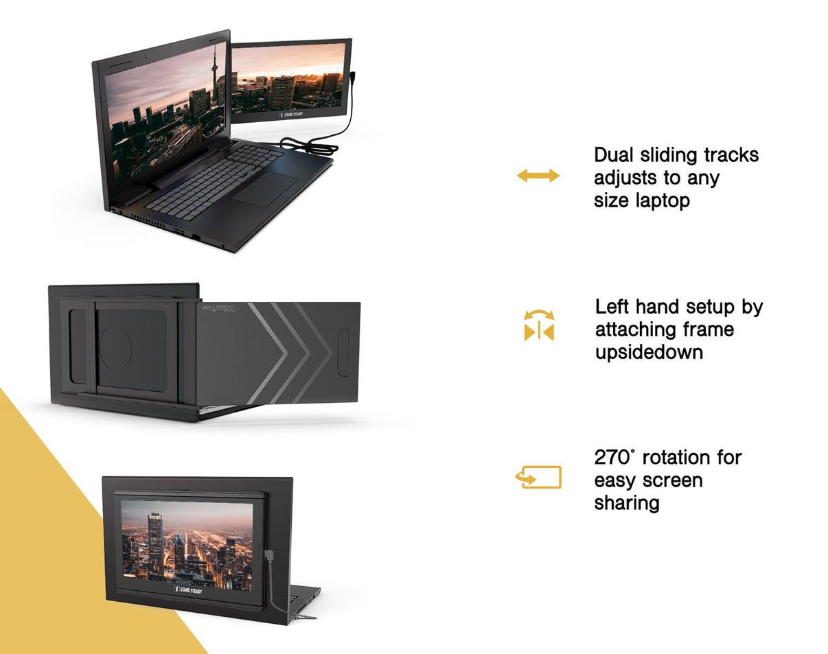 Luxor ST12BL SideTrak Slide HD 12.5" Attachable Portable Monitor ...