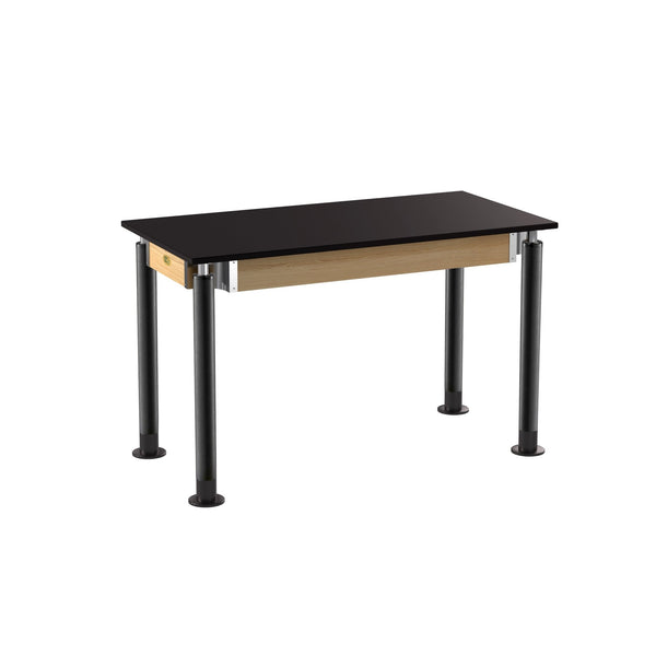 NPS Height Adjustable Science Lab Table, 24" X 48", Phenolic Top, Black ...