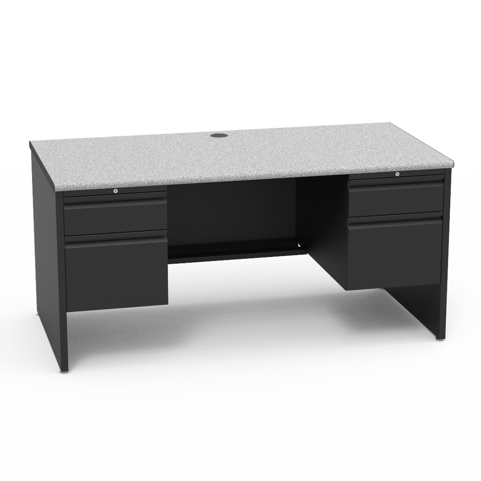 Virco 533060 Desk, Pedestal Desks Series, Double-Pedestal, Box/file ...