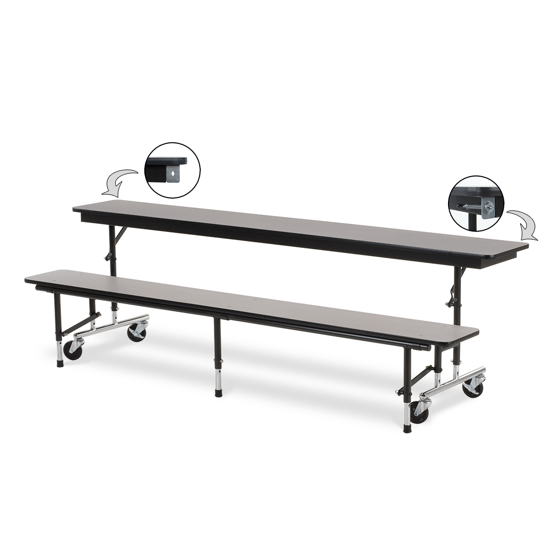 Virco 8' Convertible Bench Table for School Cafeterias | MTC8G ...