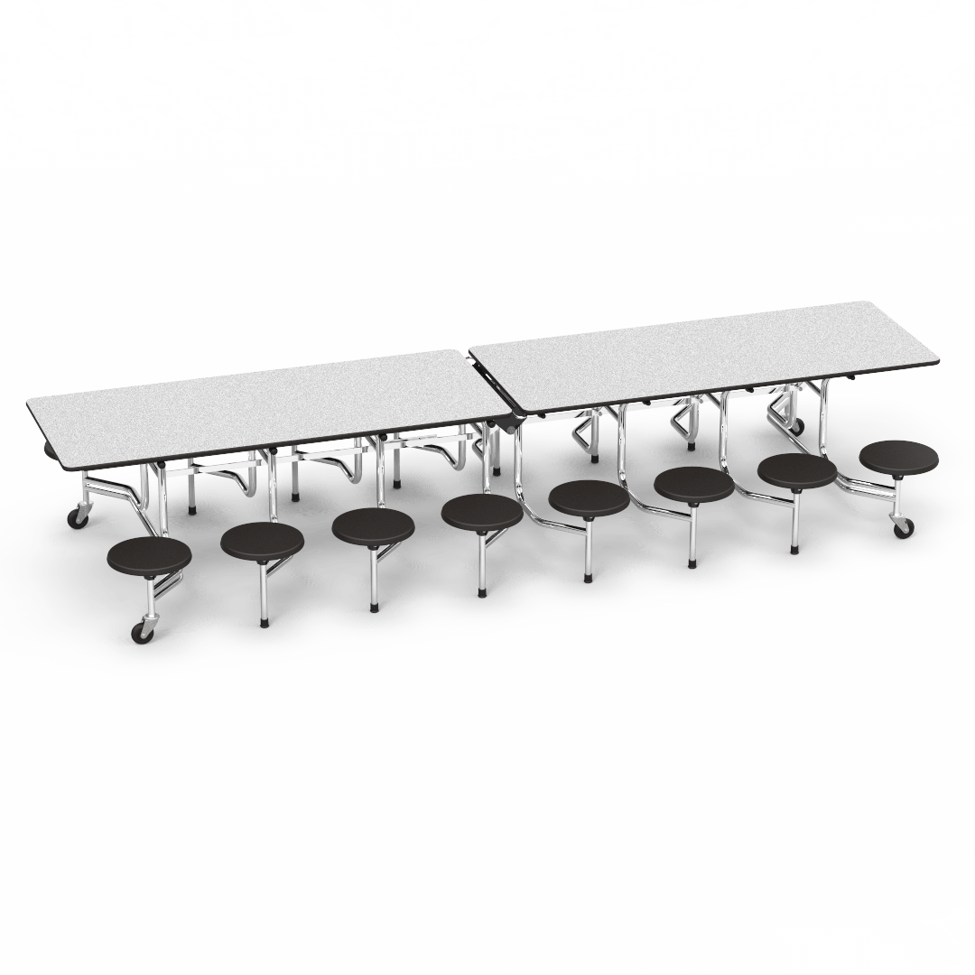 Virco Mobile Cafeteria Table with Attached Stools - 16 Seats – SchoolOutlet